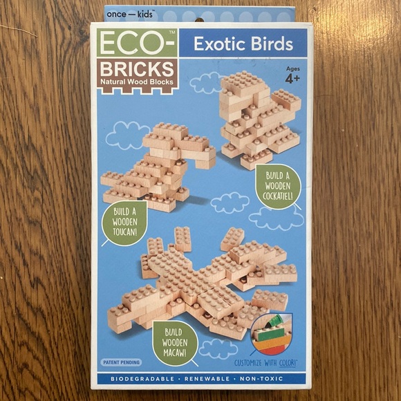 eco-bricks | Toys | New Ecobricks Natural Wood Blocks Exotic Birds ...